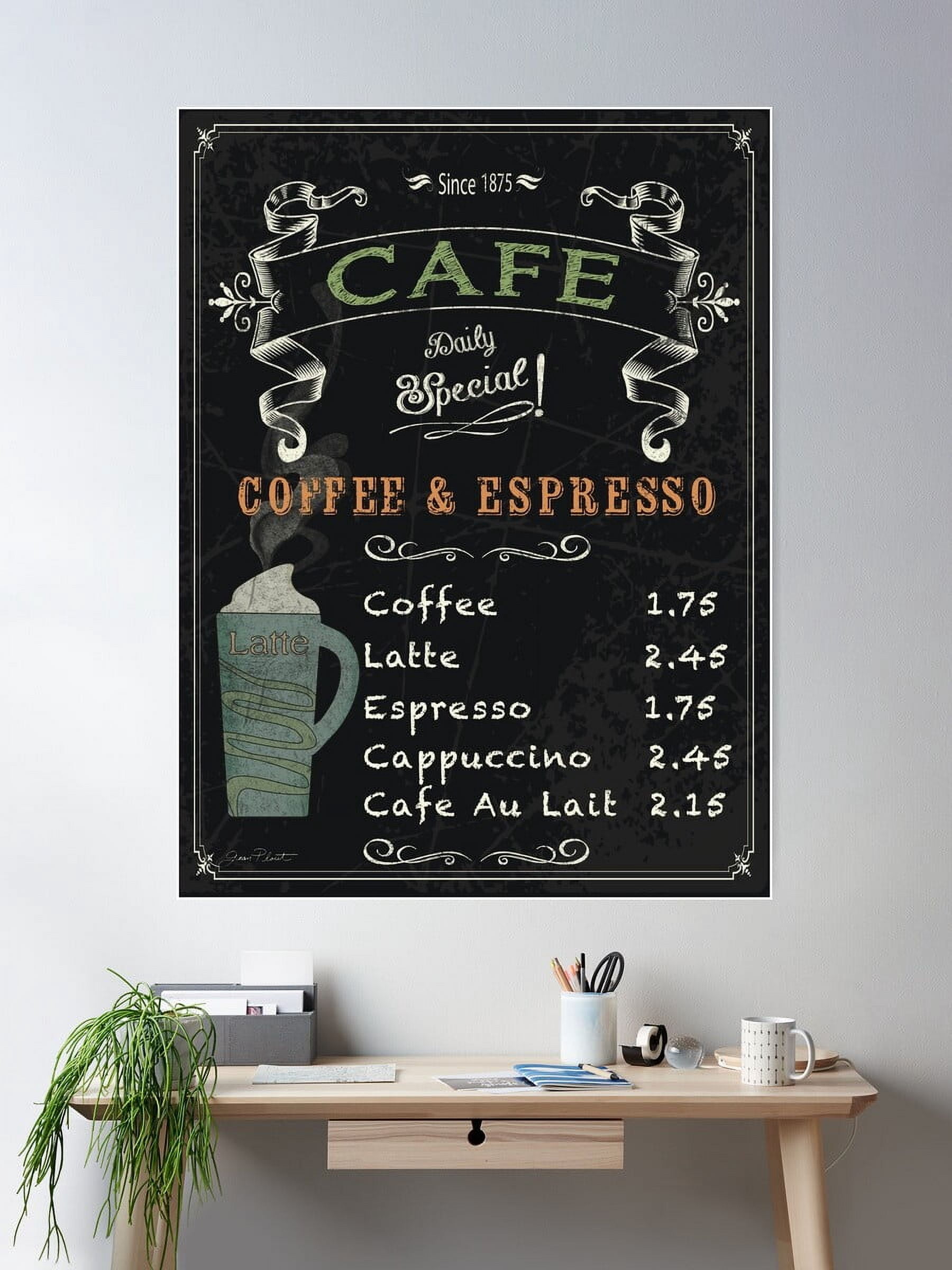 Kna Prints - Cafe Blackboard Coffee Menu Jp3046 Poster , UNFRAMED-8x12 ...