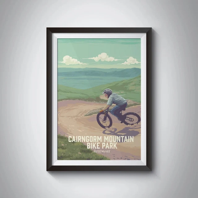 Kna Prints - Cairngorm Mountain Bike Park Travel Poster, Mtb Biking ...
