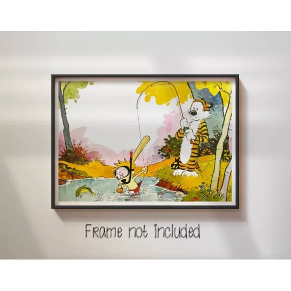 Kna Prints - Calvin And Hobbes Fishing - High Quality Poster - Kir 5870 ...