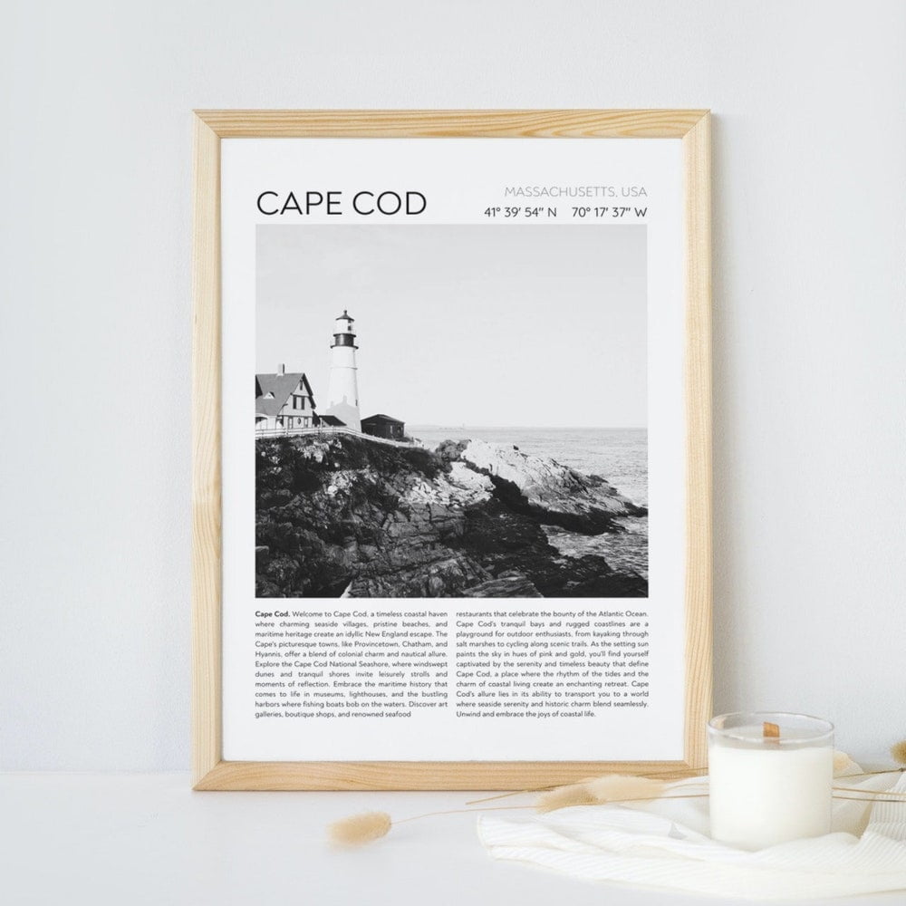 Kna Prints - Cape Cod Black And White Digital Print, Vintage Wall Art, Travel Black White Poster ...