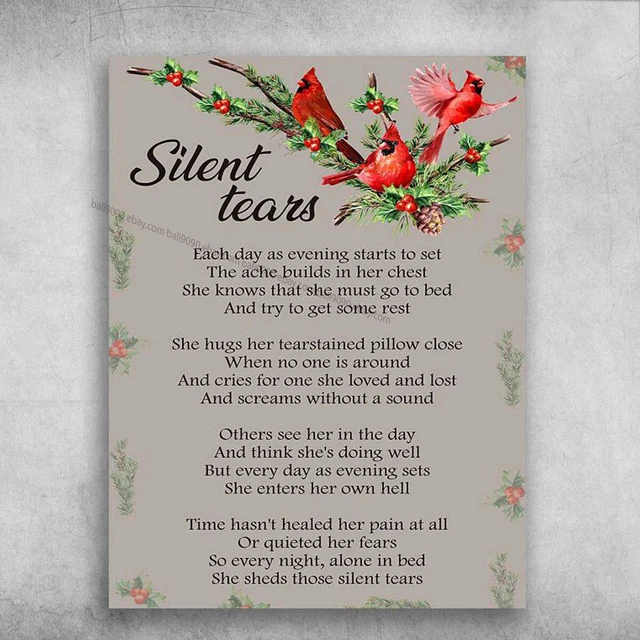 Kna Prints - Cardinal Bird, Silent Tears - Each Day As Evening Starts ...