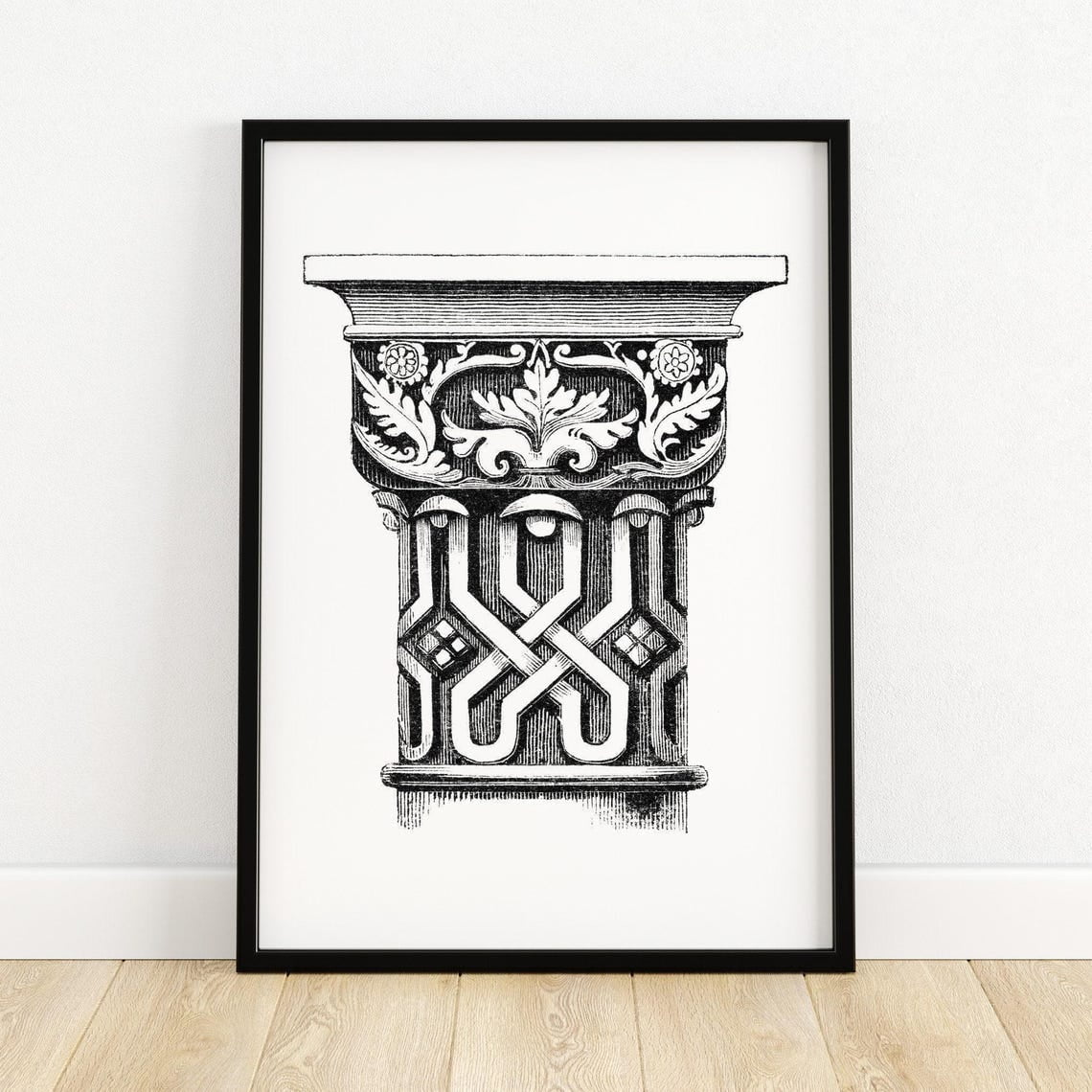 Kna Prints - Carved Column 3 - Architectural Illustration - Historical ...