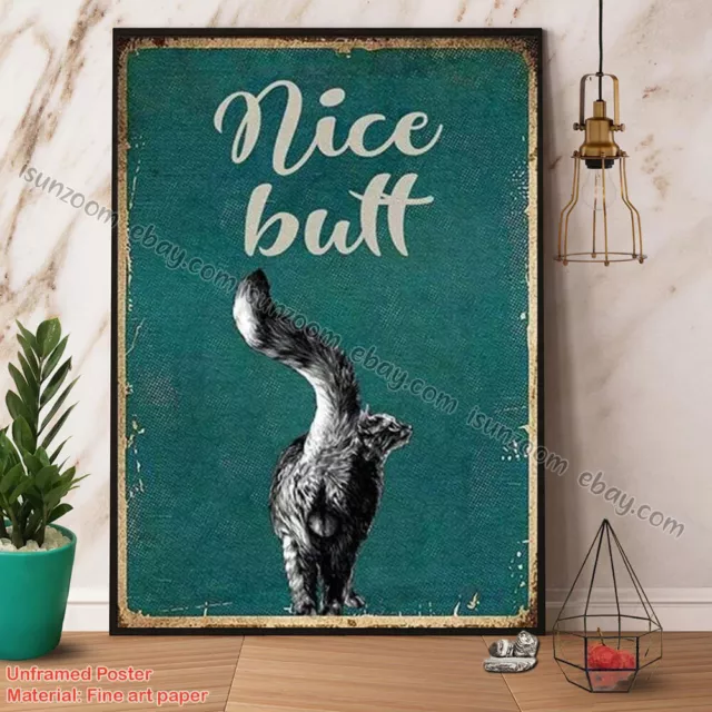 Kna Prints - Cat Nice Butt Vintage Love Cat Vertical Paper Poster No ...