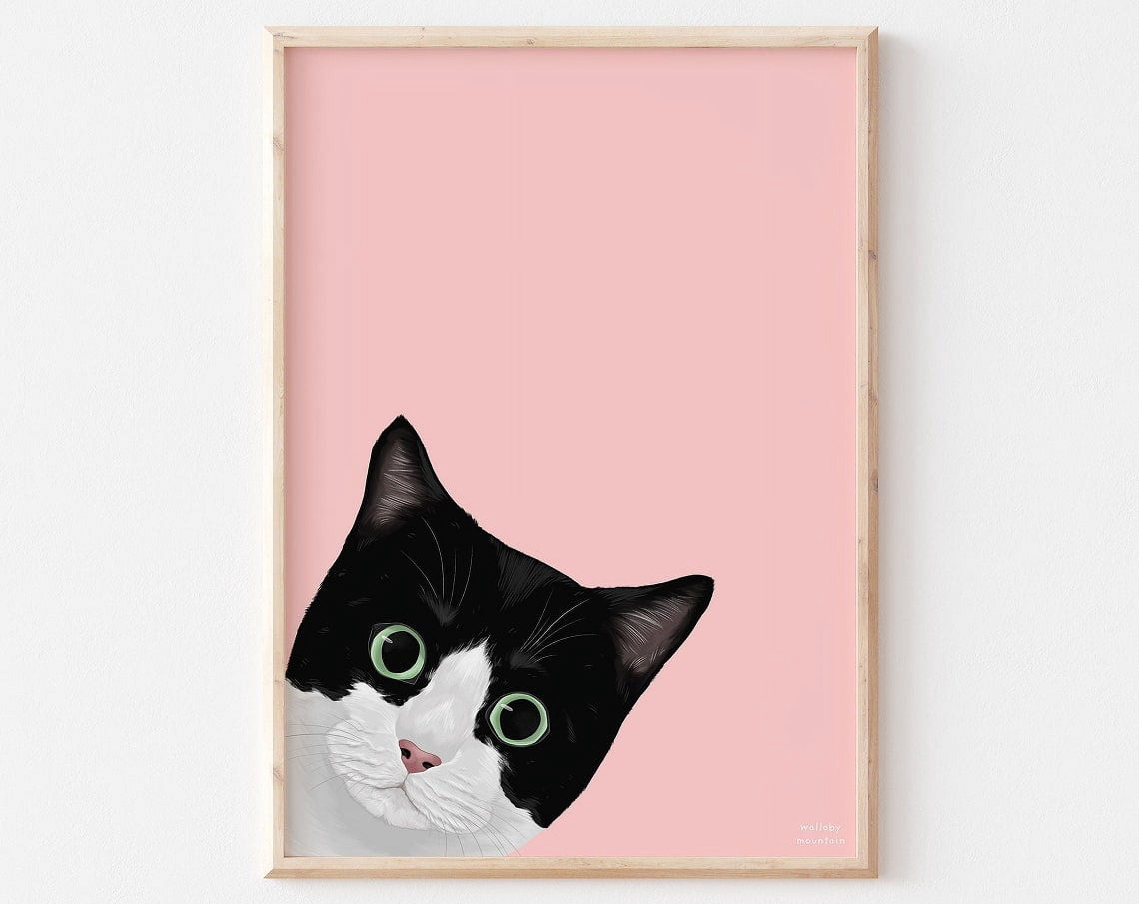 Kna Prints - Cat Print, Black And White Cat Wall Art Cat Poster Tuxedo ...