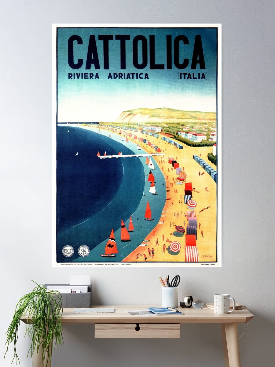 Kna Prints - Cattolica Beach Italy Advertisement Vintage Italian ...