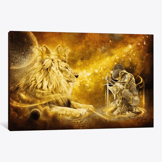 Kna Prints - Cchristian Lion Andemale Warrior Knight Of God Large Art ...