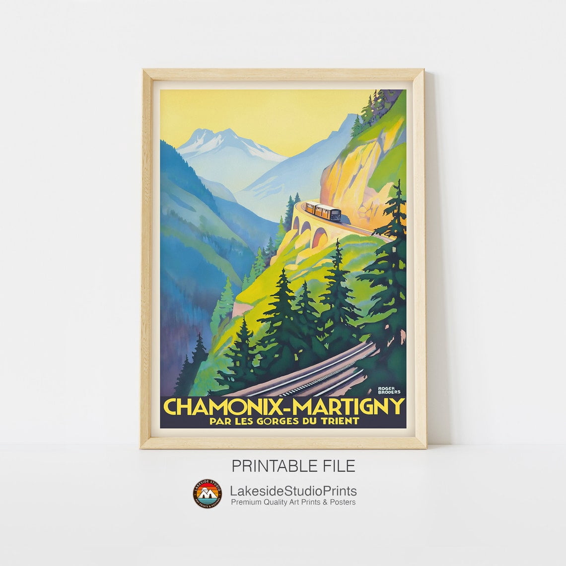 Kna Prints - Chamonix Martigny France Retro Travel Poster Instant ...