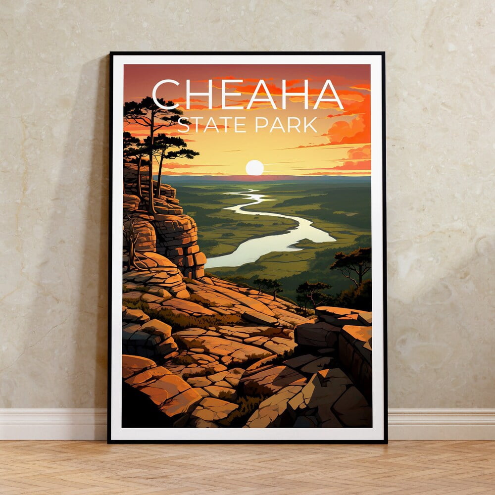 Kna Prints - Cheaha Park Travel Poster, Alabama Wall Art, Alabama Print ...