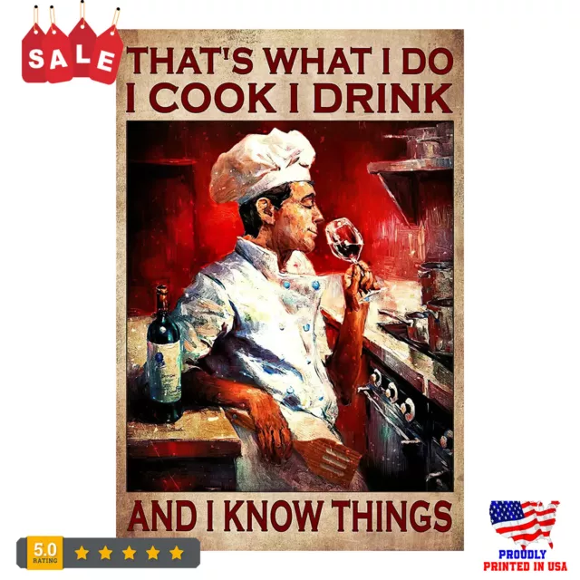 Kna Prints - Chef And Wine - That'S What I Do I Cook I Drink And I Know ...