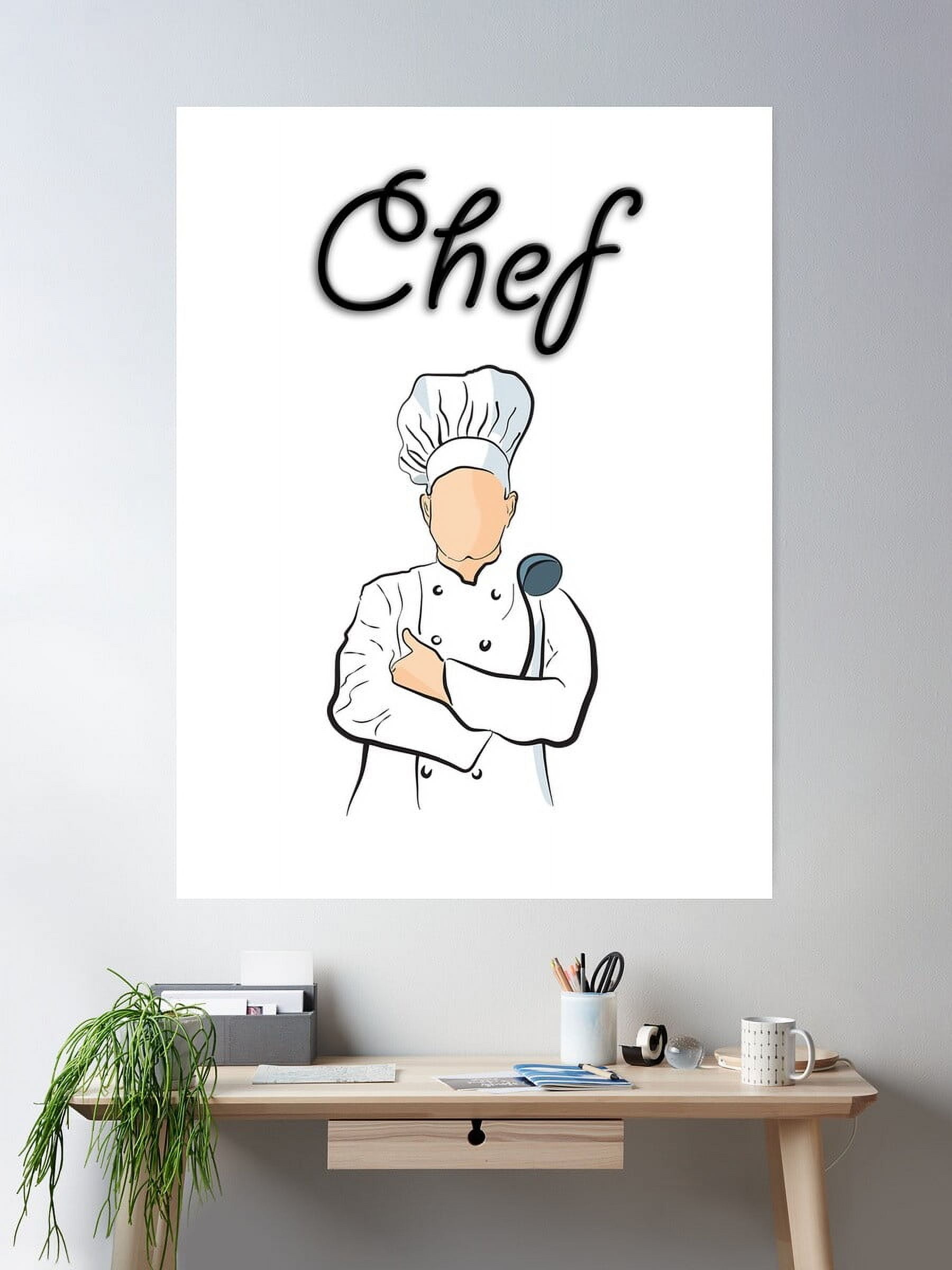 Kna Prints - Chef Cook Kitchen Chef Motive Poster, UNFRAMED-12x18 ...