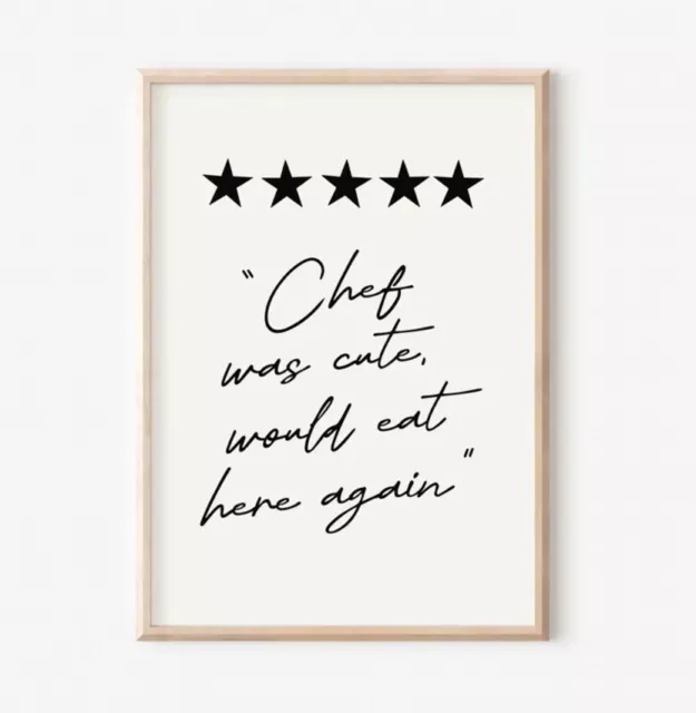 Kna Prints - Chef Was Cute Poster Cute Cooking Art Kitchen Decor Wall ...