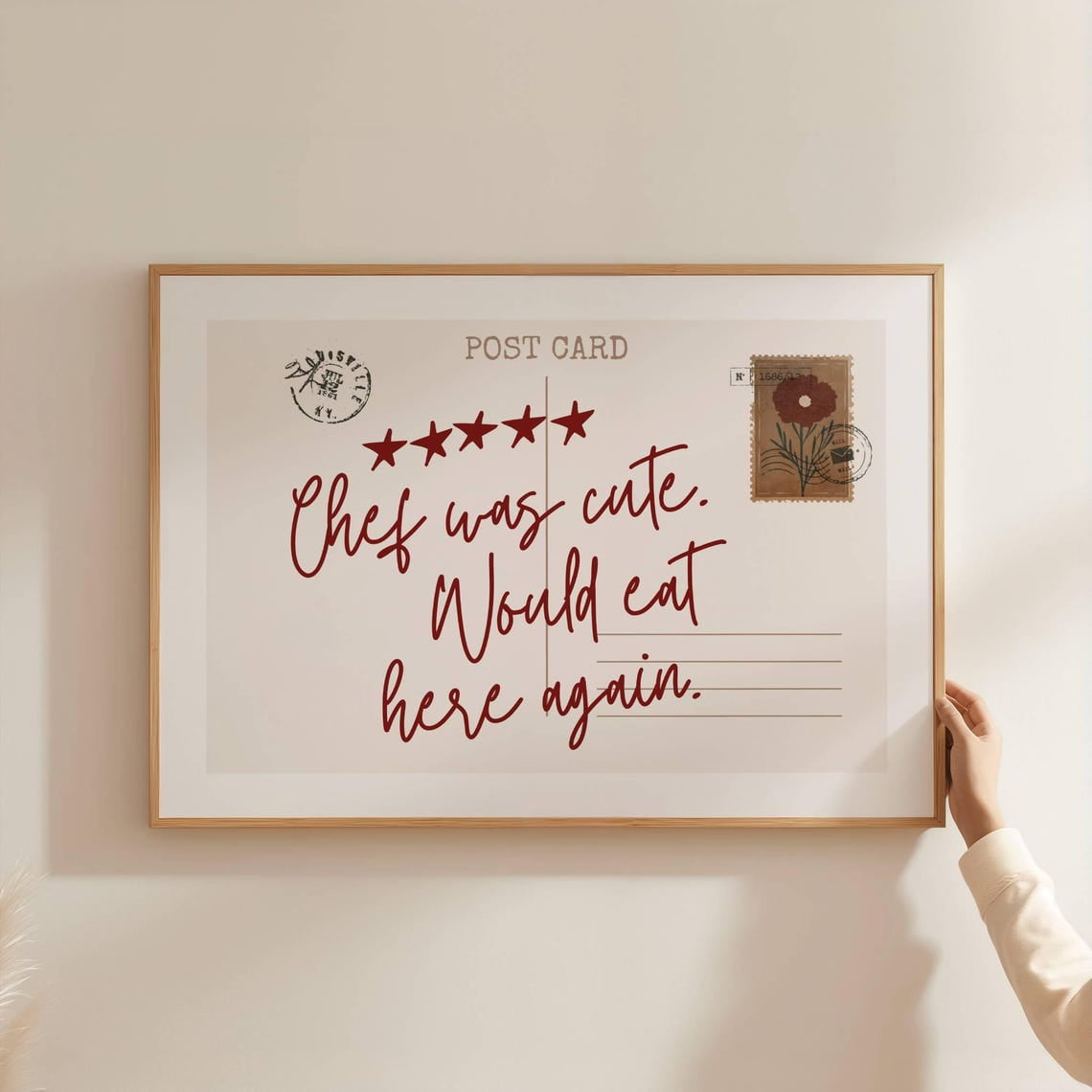 Kna Prints - Chef Was Cute Print, Trendy Kitchen Wall Art, Vintage ...