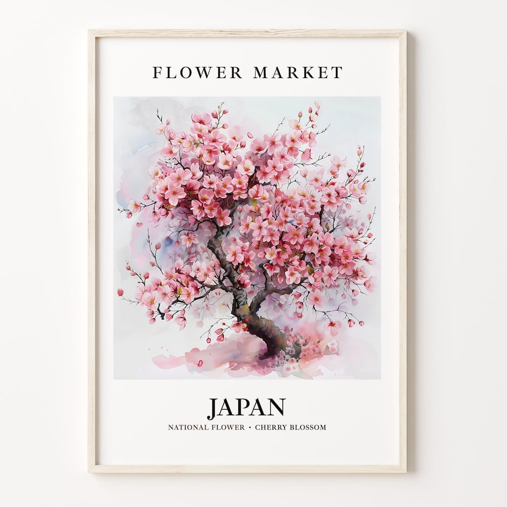 Kna Prints - Cherry Blossom Poster Print, Japan National Flower, 1960'S ...