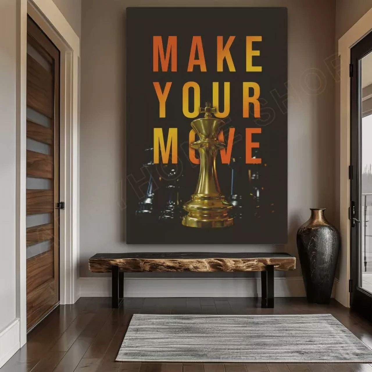 Kna Prints - Chess Wall Art Make Your Move Motivational Quote Inspirational Print Decor - Kir ...