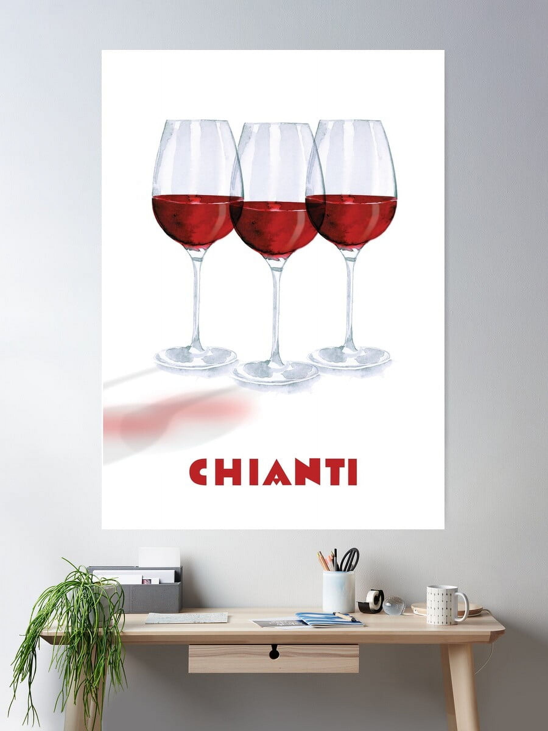 Kna Prints - Chianti Wine Poster Wall Art, Modern Wall Decor For Living ...