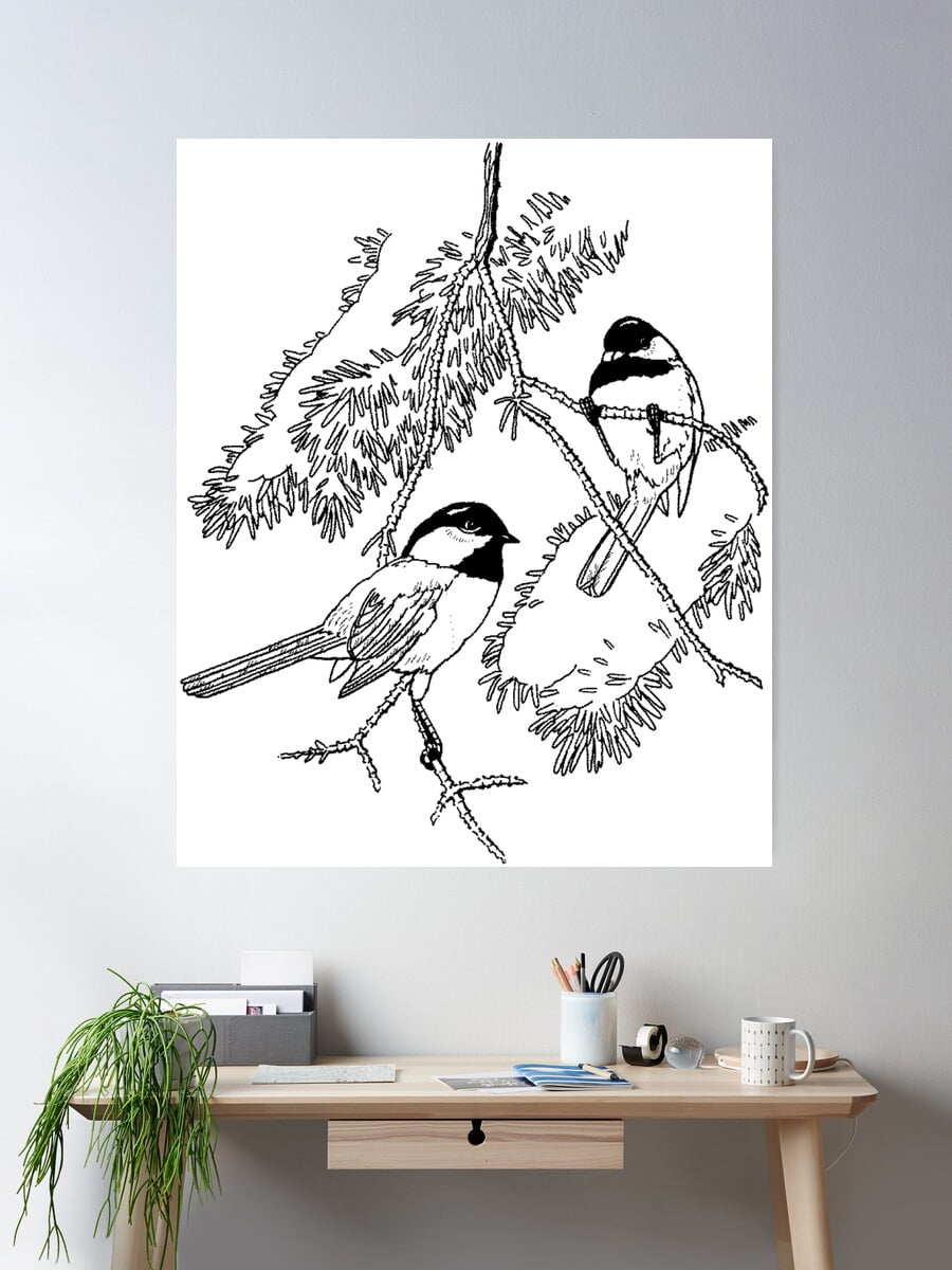 Kna Prints - Chick A Dee Dee Dee Color Project. Poster , UNFRAMED-8x12 ...