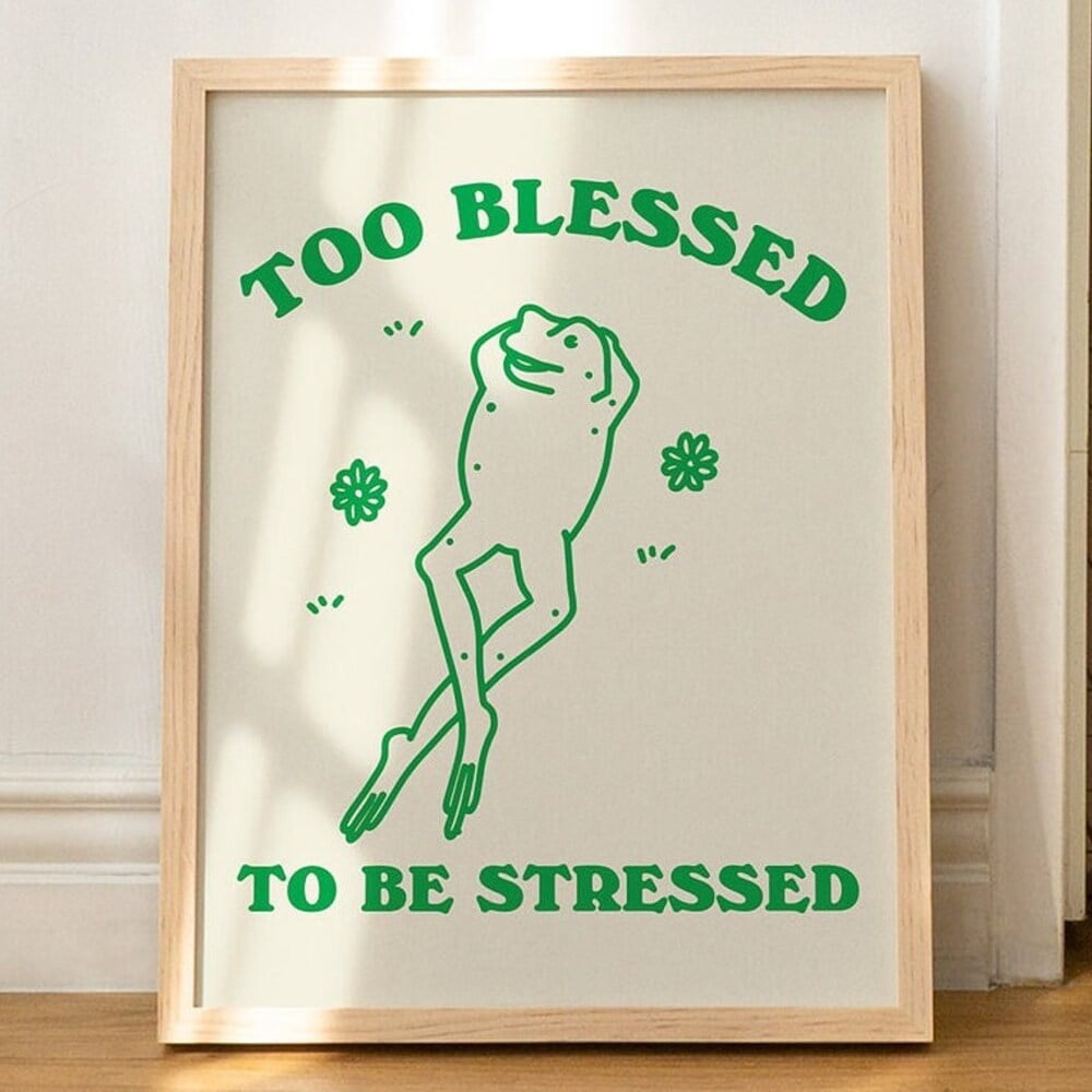 Kna Prints - Chill Frog Wall Print, Positive Quote Print, Retro Wall ...