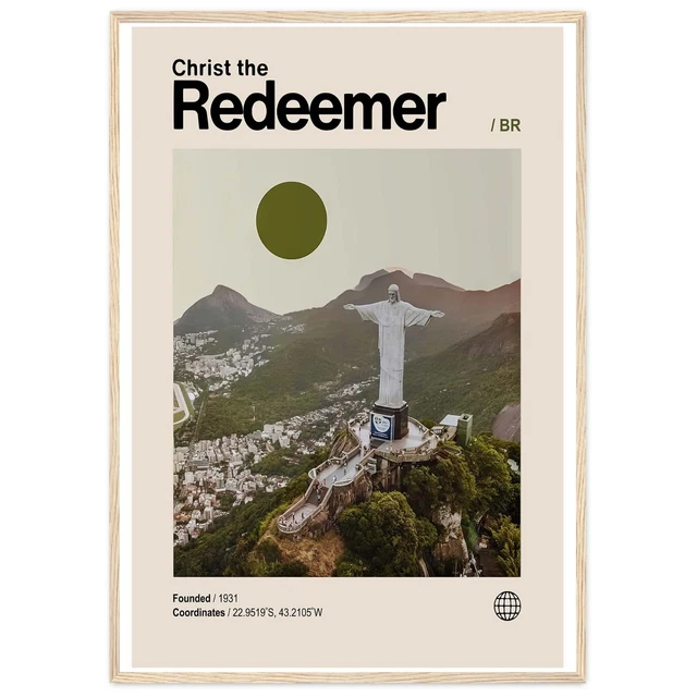 Kna Prints - Christ The Redeemer Poster Minimalist Helvetica Mid ...