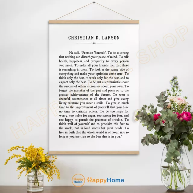 Kna Prints - Christian D. Larson Wall Art Promise Yourself Motivational ...