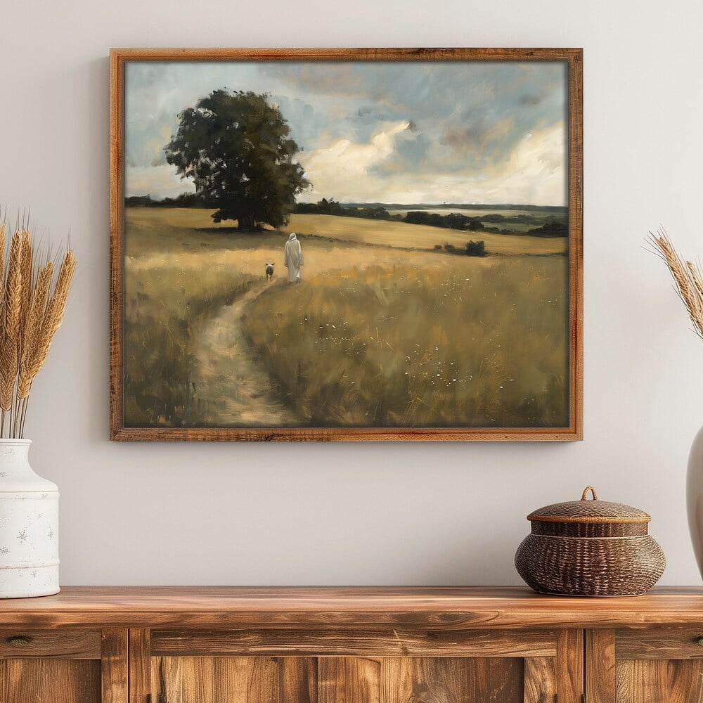 Kna Prints - Christian Landscape Jesus Leaves The 99 Wall Art Printable ...