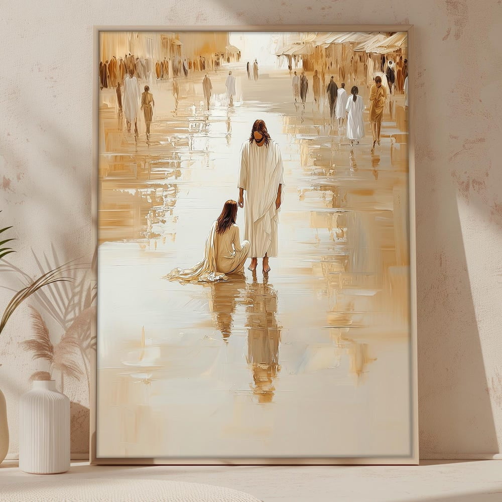 Kna Prints - Christian Wall Art Woman Touches Jesus Print, Woman Healed ...