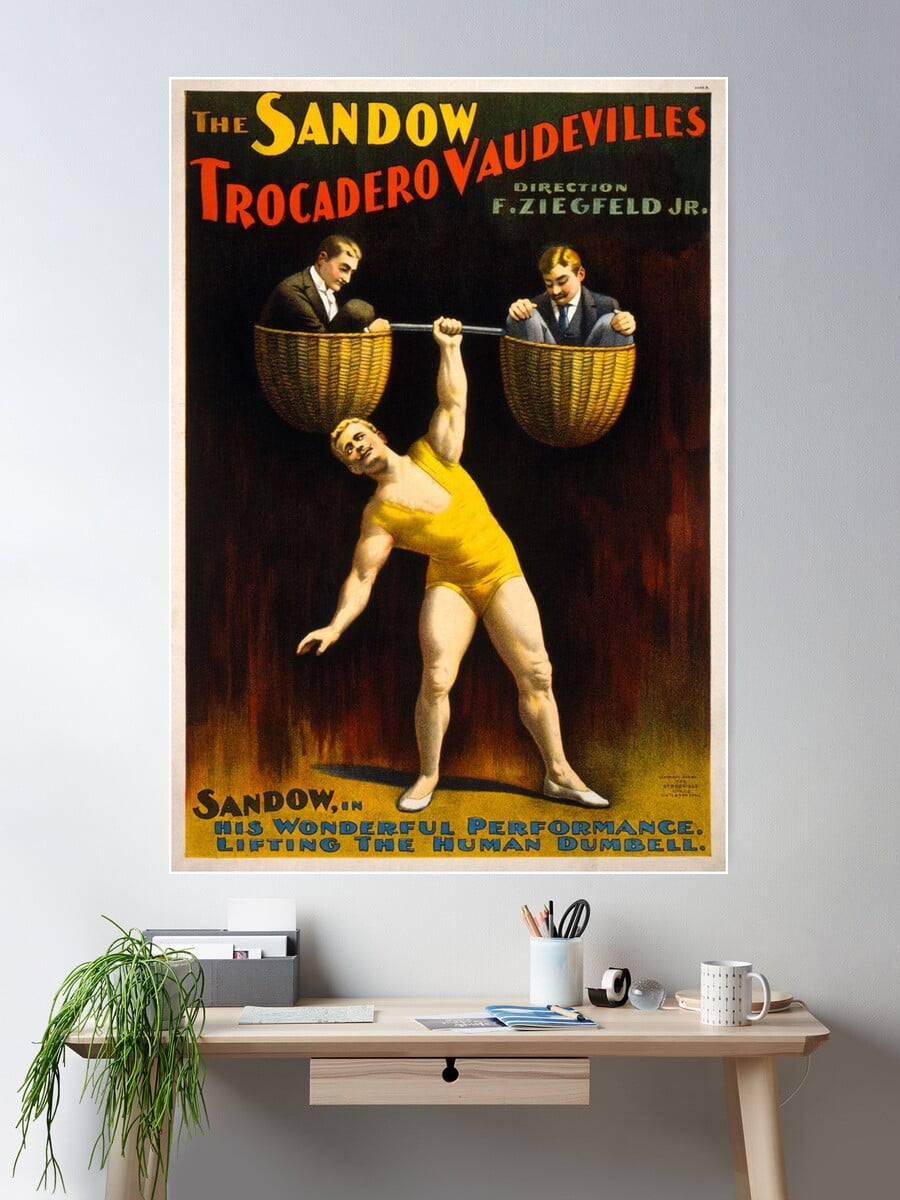 Kna Prints - Circus Strongman Vintage Poster Wall Art, Modern Wall ...