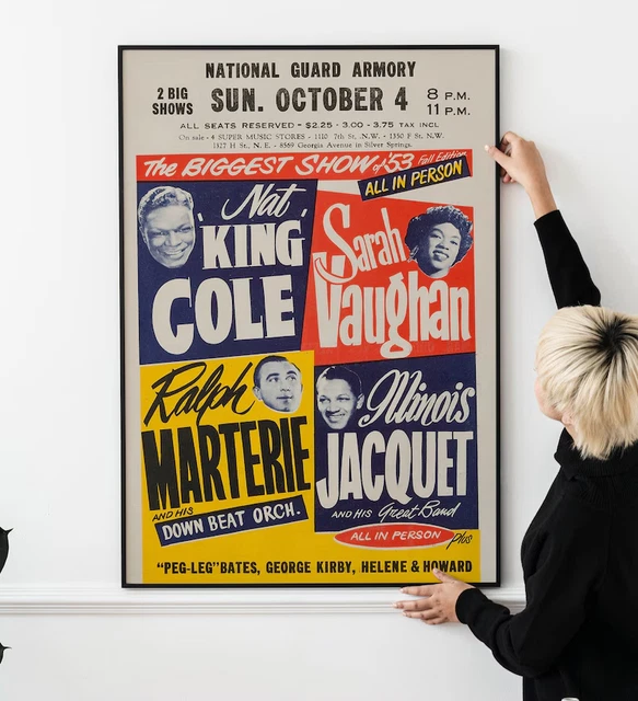 Kna Prints - Classic Vintage Nat King Cole And Sarah Vaughn Concert ...