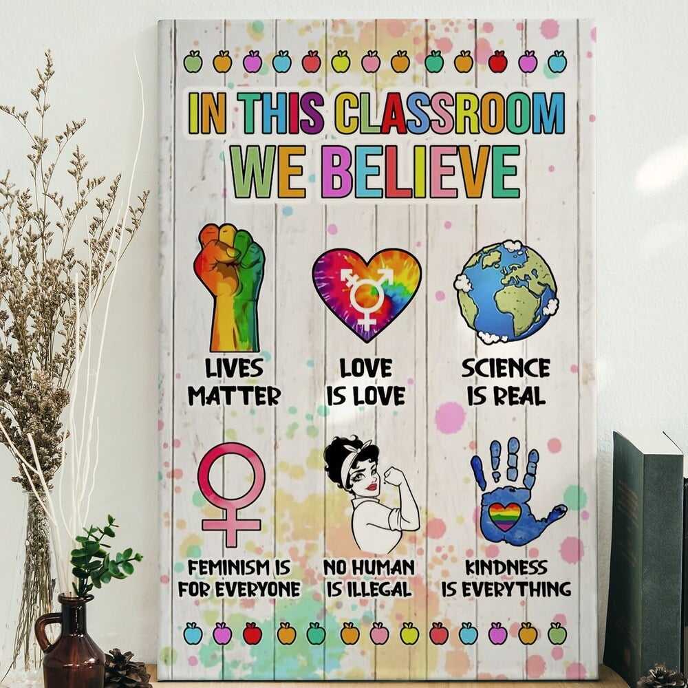 Kna Prints - In This Classroom We Believe Poster, Kindness Poster, Back ...