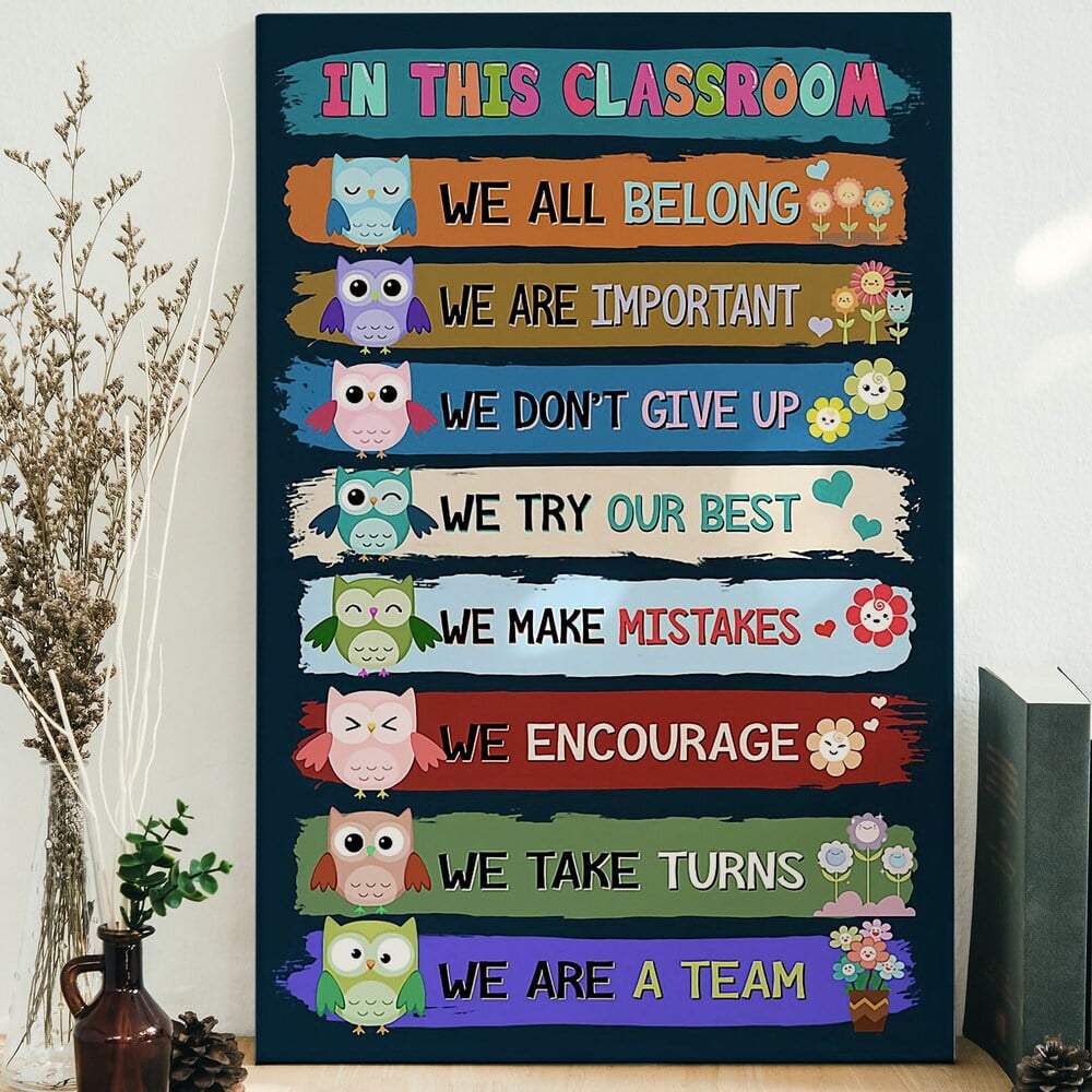 Kna Prints - In This Classroom We All Belong We Are A Team Poster ...