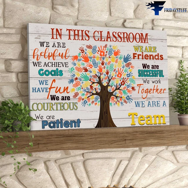 Kna Prints - Classroom Poster - We Are Helpful, We Archive Goals, We ...
