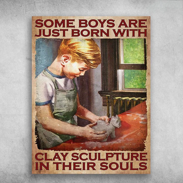 Kna Prints - Clay Sculpting Boy - Some Boys Are Just Born With, Clay ...