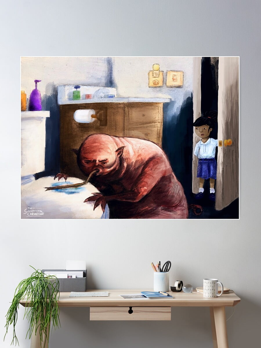 Kna Prints - Clean The Bathroom! The Akaname Is Here! Poster Wall Art ...