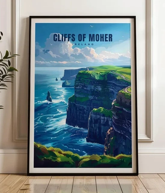 Kna Prints - Cliffs Of Moher Travel Poster - Ireland Wall Art Print ...