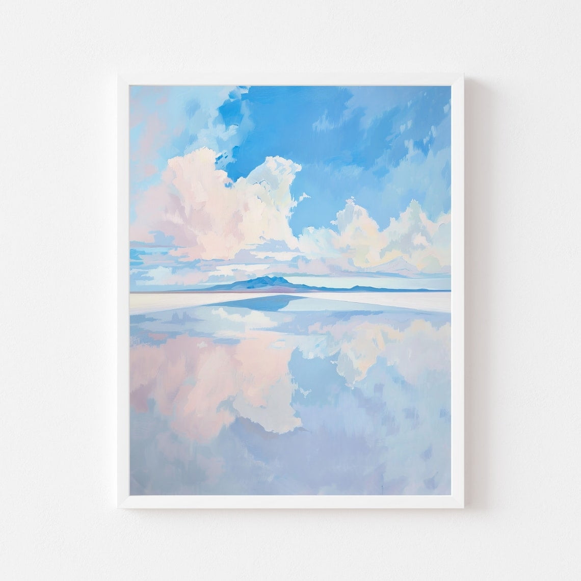 Kna Prints - Cloud Mirror Painting Salar De Uyuni Salt Flats Art Print ...