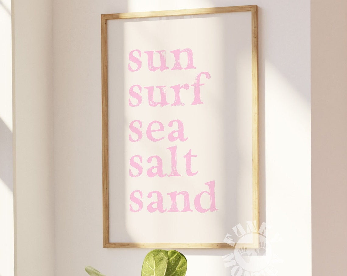 Kna Prints - Coastal Beach Digital Print, Sun Surf Sea Salt Sand Wall ...