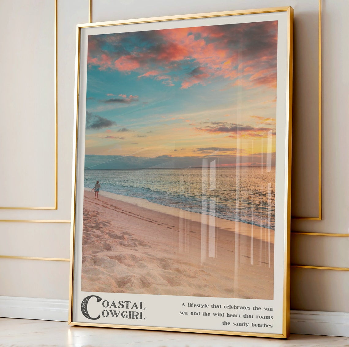 Kna Prints - Coastal Cowgirl Beachy Sunset Art Print, Summer Beach Wall ...