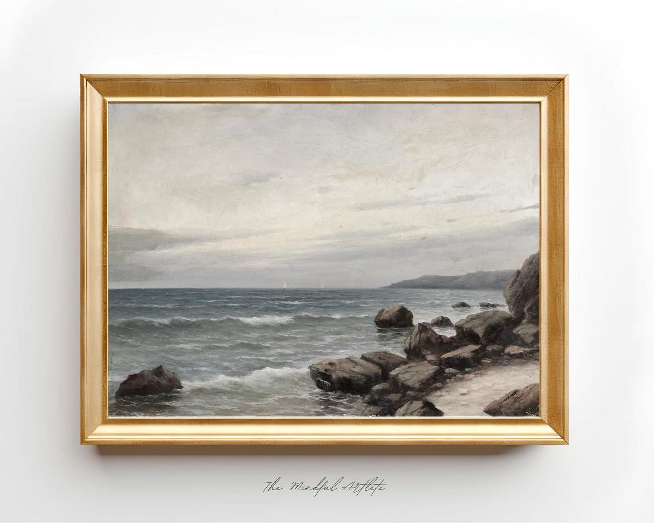 Kna Prints - Coastal Painting Blue Seaside Painting Seascape Gallery Beach House Decor Beach ...