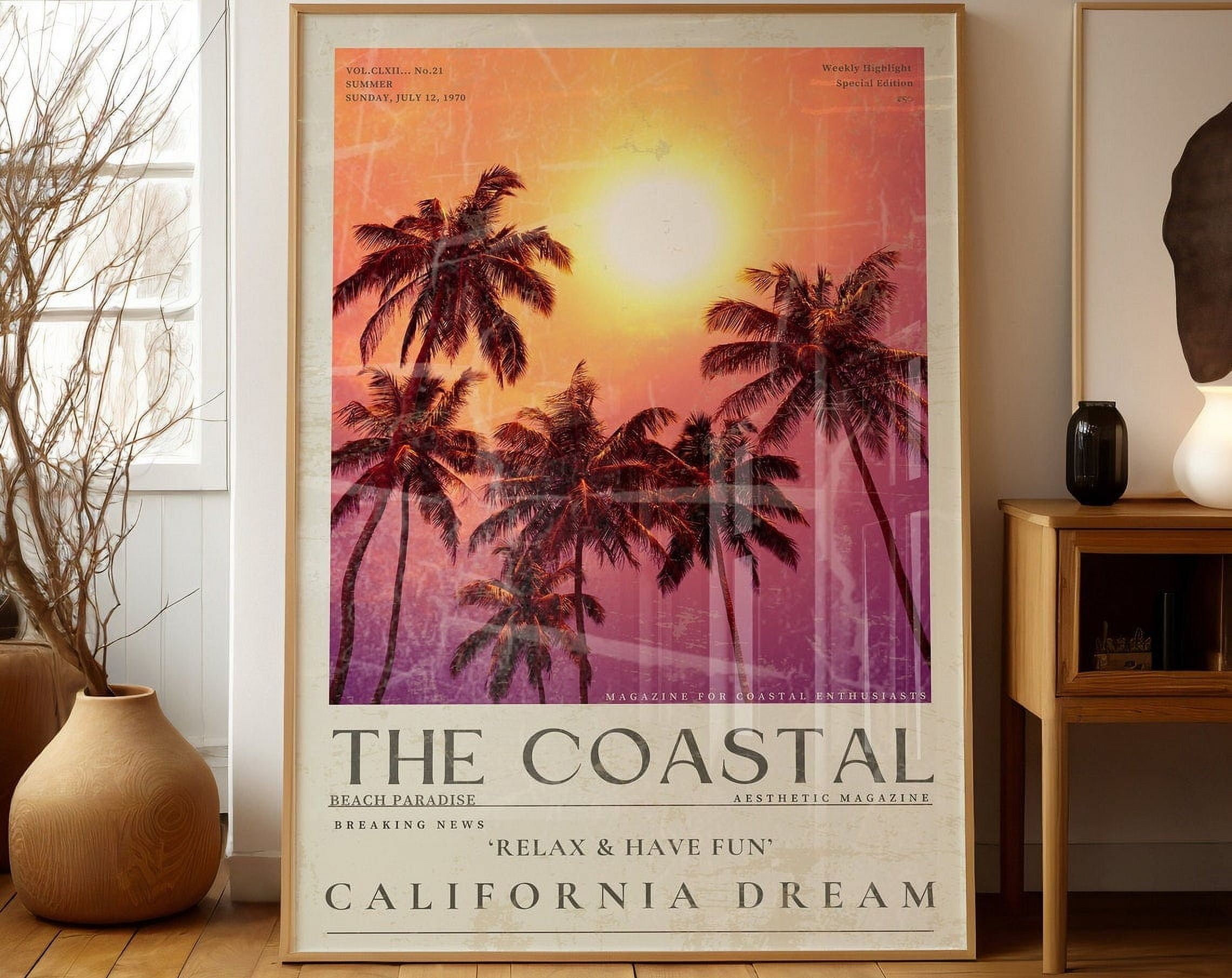 Kna Prints - Coastal Vintage 70'S Newspaper Print, California Wall Art ...