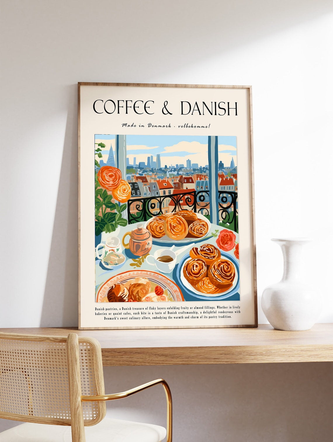 Kna Prints - Coffee , Danish Pastry Food , Dessert Print, Cooking ...