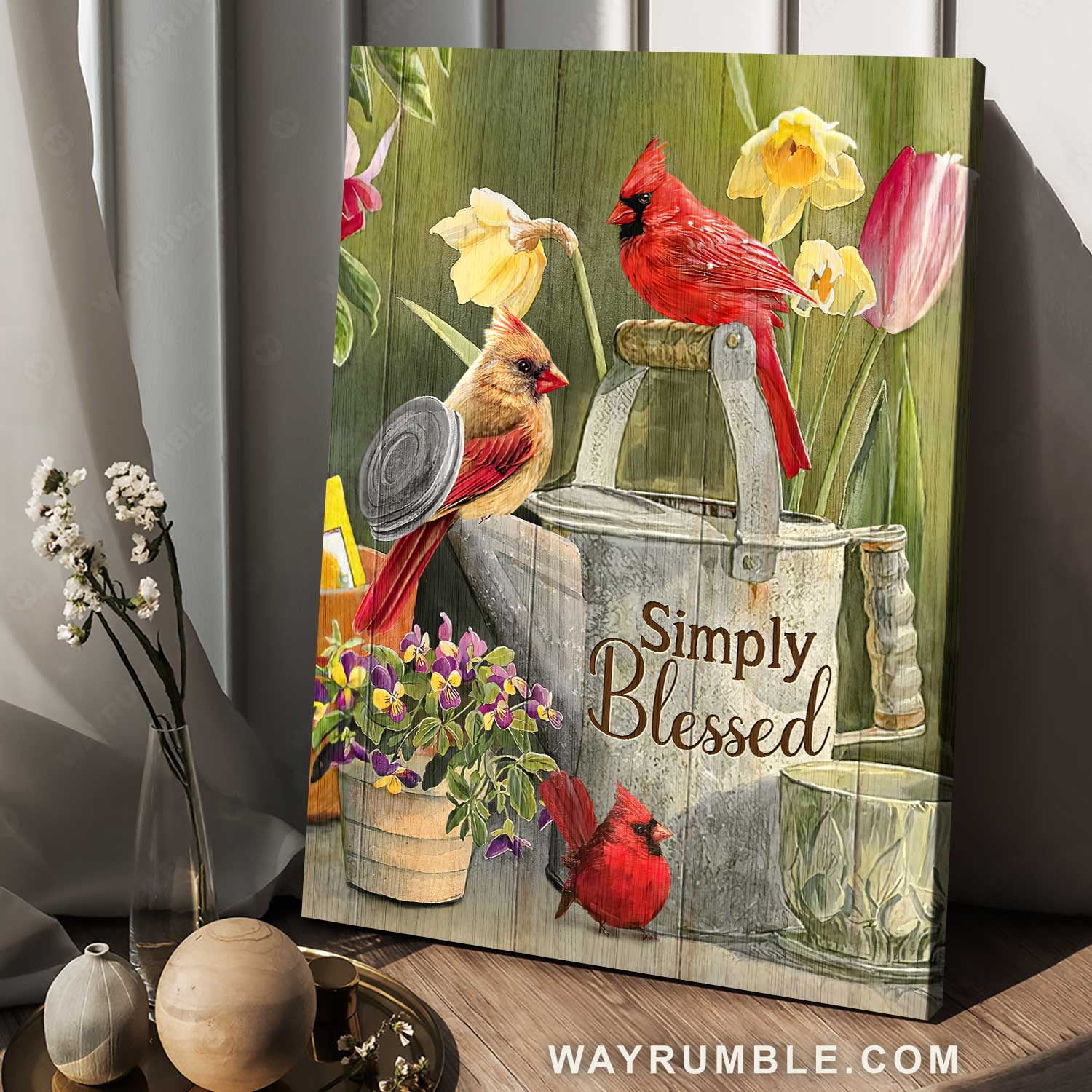 Kna Prints - Colorful Drawing, Pretty Garden, Cardinal Painting, Simply ...