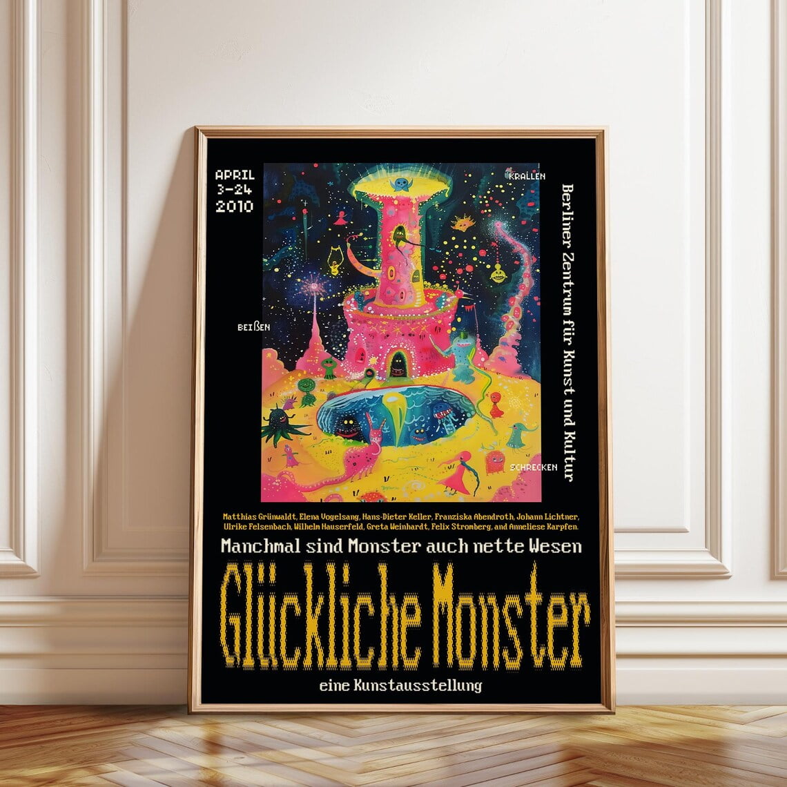 Kna Prints - Colorful Monster Art Postergalaxy Creatures Wall Artgerman ...