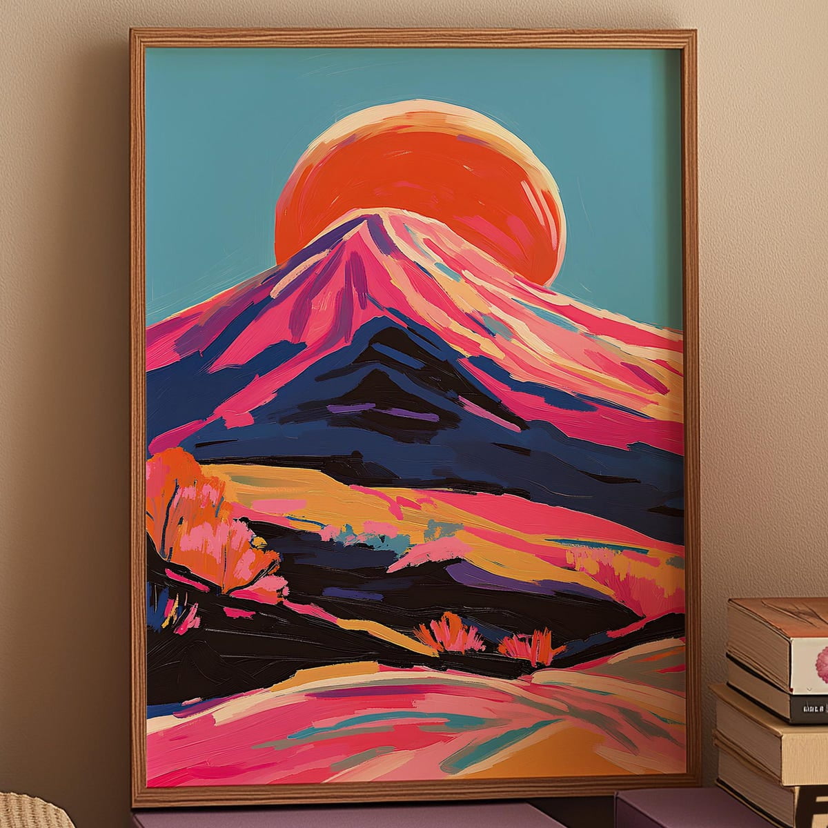 Kna Prints - Colorful Mountain Art, Abstract Landscape Print, Vibrant ...