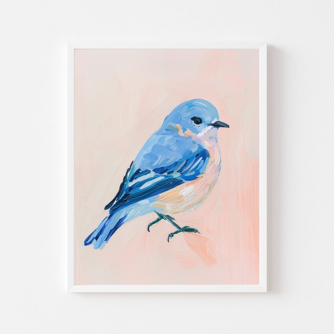 Kna Prints - Colorful Pastel Bluebird Painting Blue Bird Wall Art Print ...
