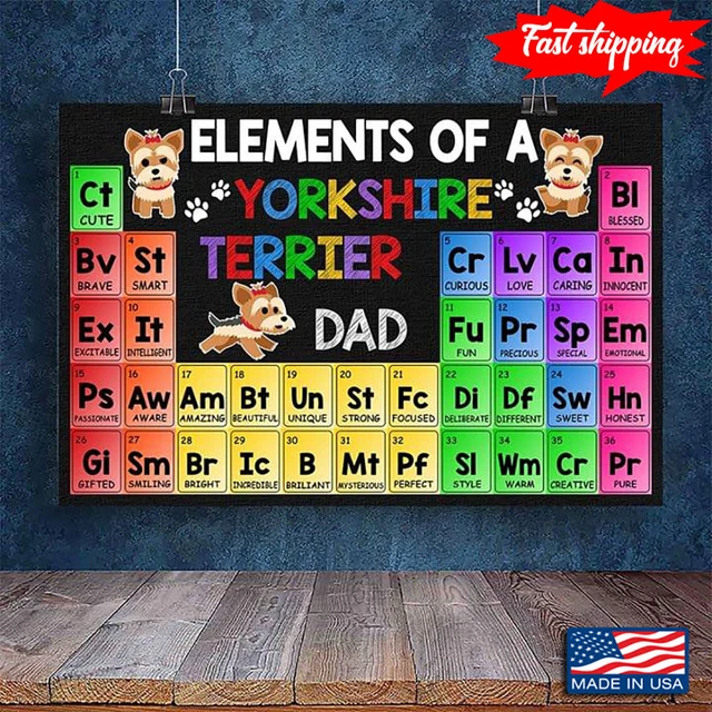 Kna Prints - Colourful Periodic Table Elements Of A Yorkshire Terrier ...