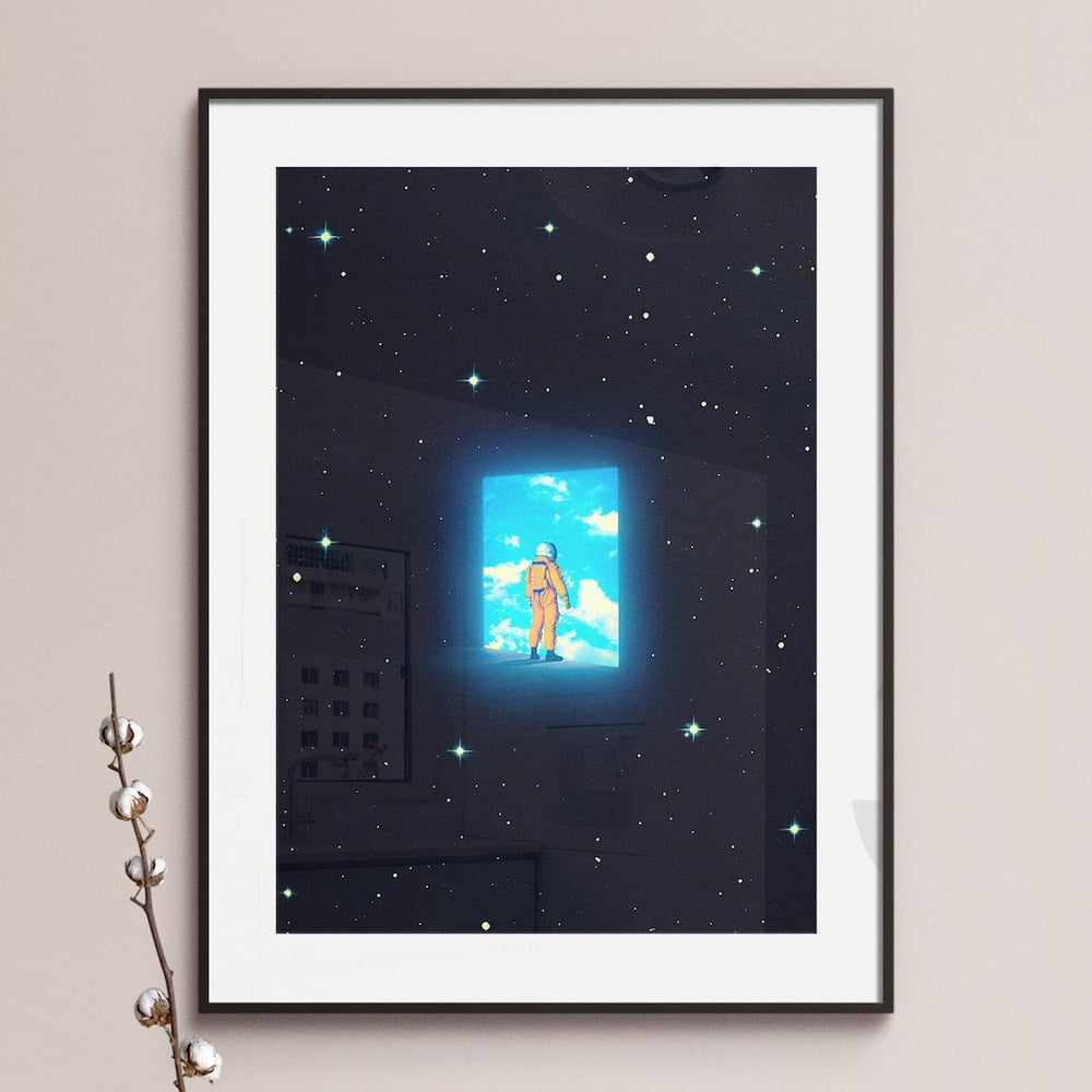 Kna Prints - Coming Home, Retro Futurism, Astronaut Poster, Vintage ...