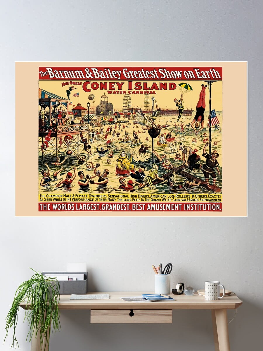 Kna Prints - Coney Island Water Carnival Circus Vintage Poster Poster ...