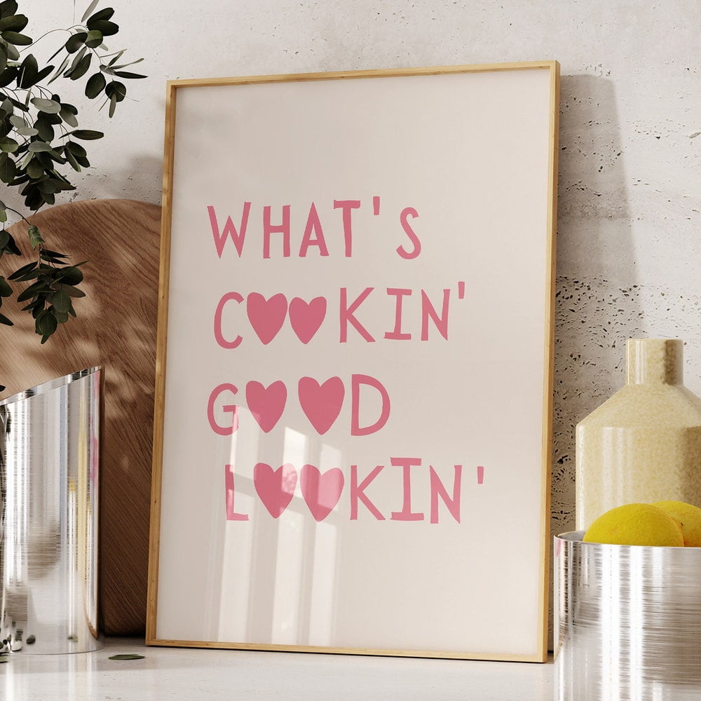 Kna Prints - What'S Cookin' Good Lookin' Aesthetic Kitchen Decor Cute ...
