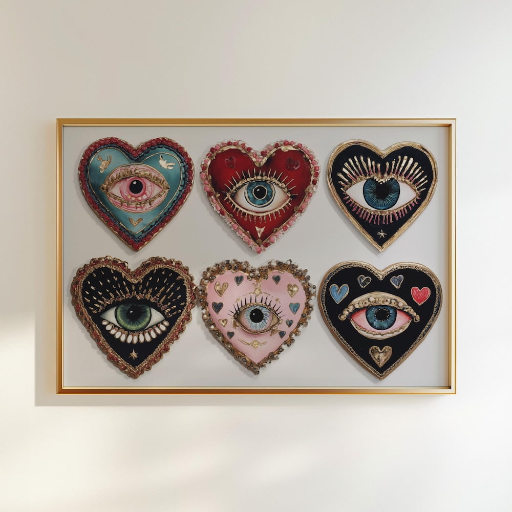 Kna Prints - Coquette Wall Art, Psychedelic Sacred Heartâ€¯Eye Print ...