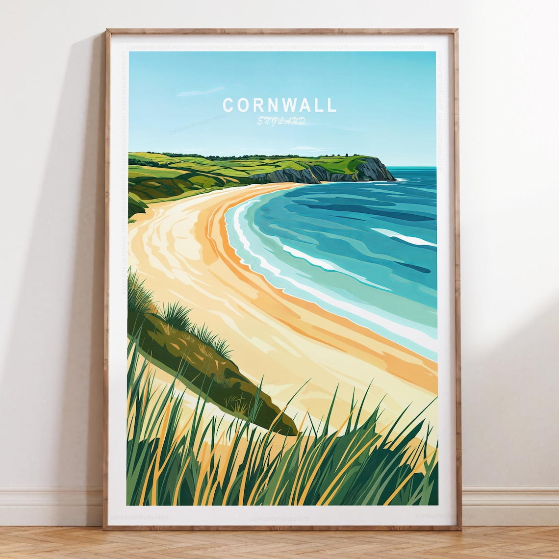 Kna Prints - Cornwall England Travel Poster, England Wall Art Print ...
