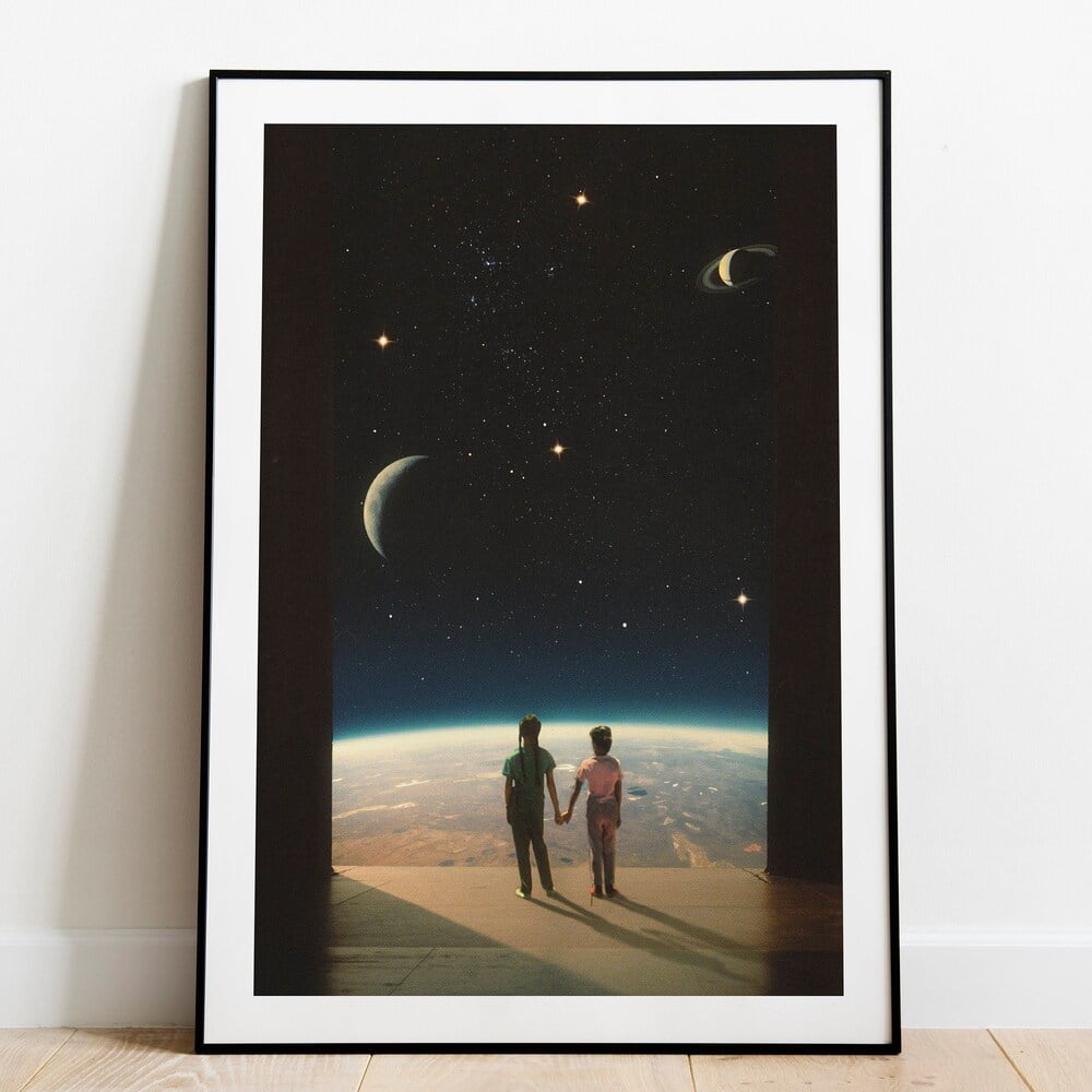 Kna Prints - Cosmic Sisters, Retro Futurism, Space Poster, Sci-Fi Art ...